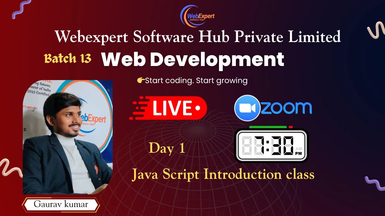 Web Development Course JS Day 1 |JS intro, Variables & Data Types Full Tutorial in Hindi - YouTube