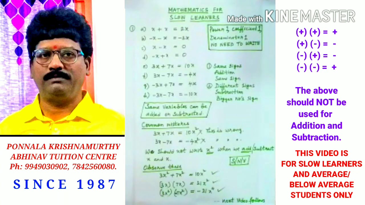 ATC MATHEMATICS BASICS FOR SLOW LEARNERS. - YouTube