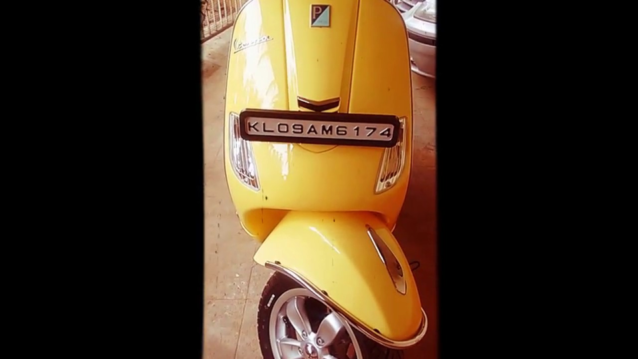 One and only front number plate fixed Vespa india - YouTube