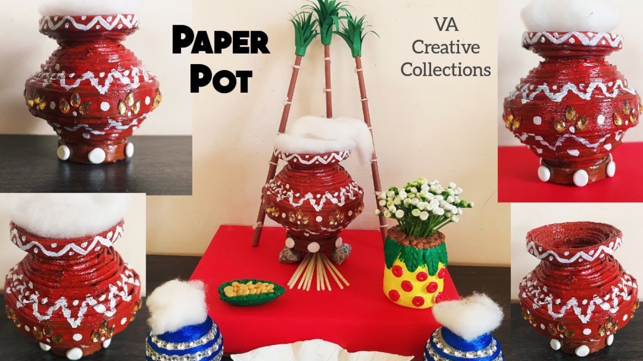 Making Pot with Newspaper DIY | Paper Craft idea's | How to Make Paper ...