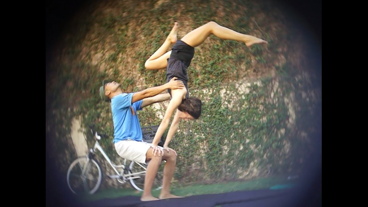 Handstand on Thigh - AcroYoga Tutorial - YouTube