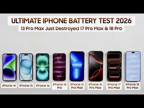 iPhone 14 vs 15 vs 16 vs 18 Pro vs 13 Pro Max vs 16 Pro Max vs 17 Pro Max vs 18 Pro Max Battery Test
