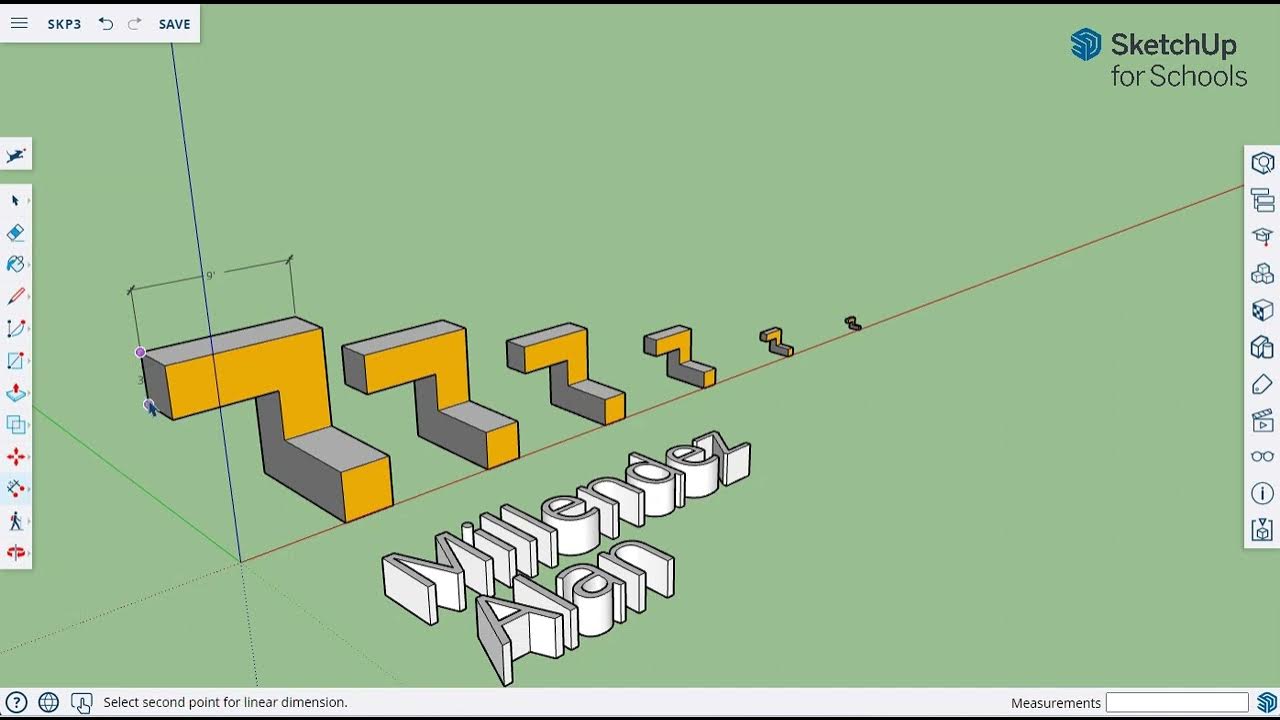 SketchUp for Schools 020 - Adding Dimensions - YouTube