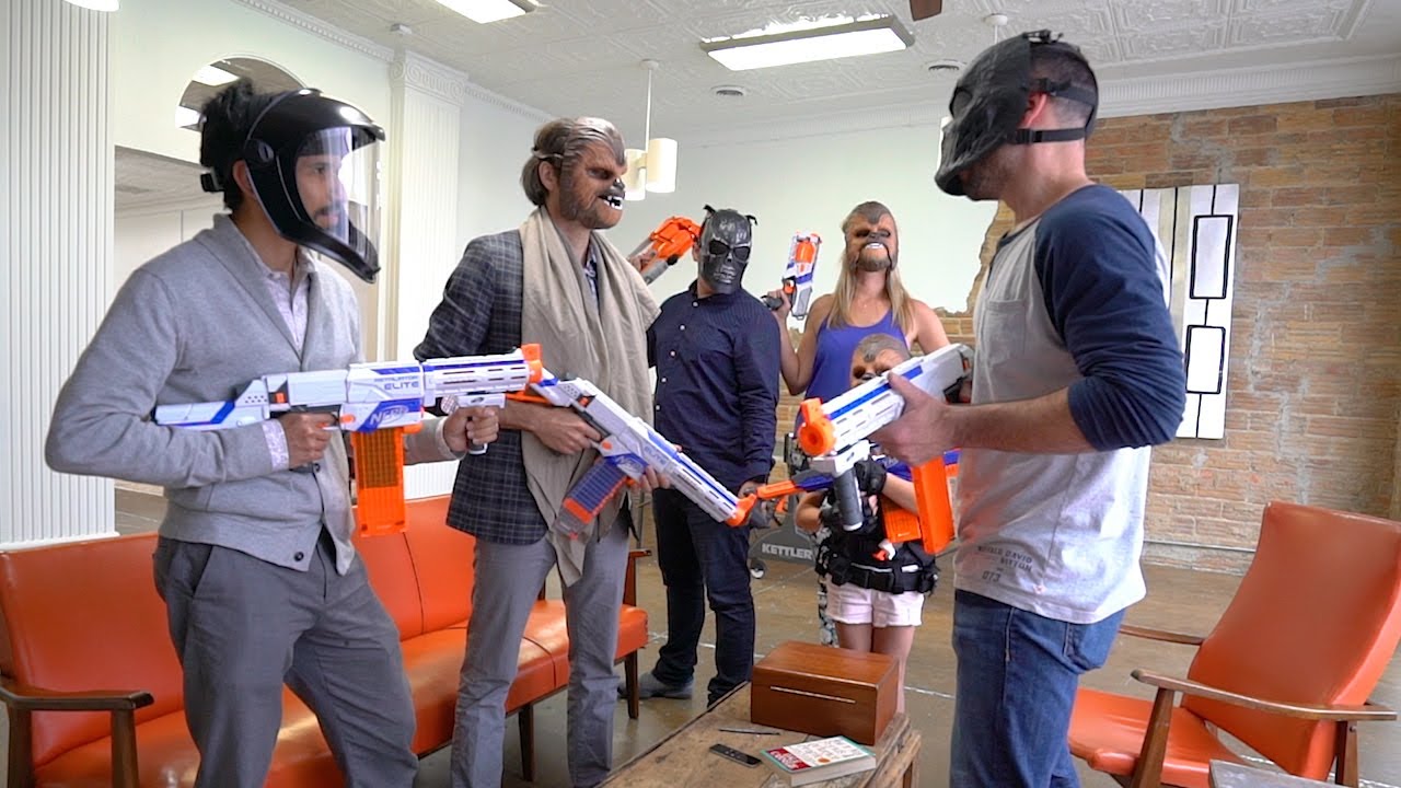 Office Nerf War!!! - YouTube