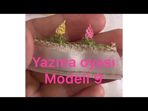İğne oyası anlatımlı çok basit yazma oyası