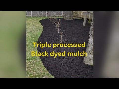 Installation of triple processed mulch - YouTube