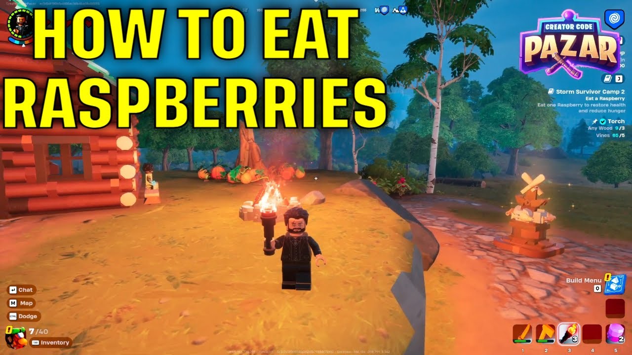 How to Eat a Raspberry in Lego Fortnite Quick Guide - YouTube