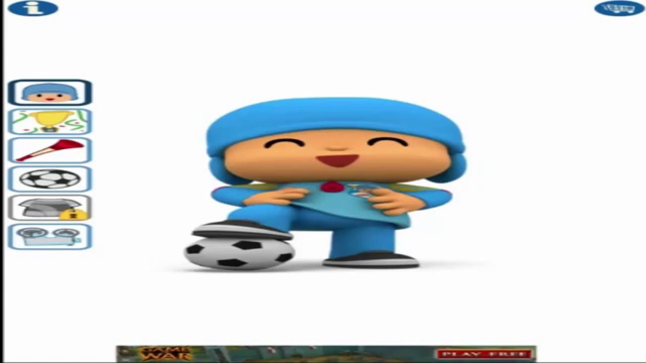 Pocoyo Playing With a Soccer Ball - Game For Kids - YouTube