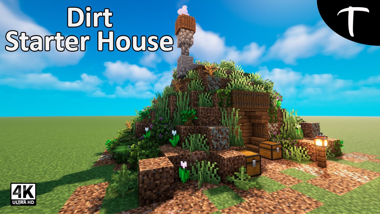 Minecraft Dirt Starter House Tutorial [How to Build] - YouTube