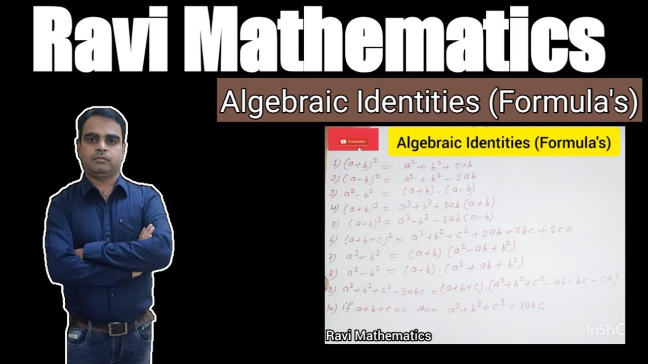 Class 9th Algebraic Identities । Algebraic formula's । बीजगणितीय सूत्र ...