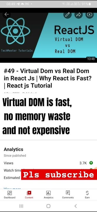 virtual dom in react । virtual dom vs real dom । react tutorial in Hindi #react #reactjs # ...