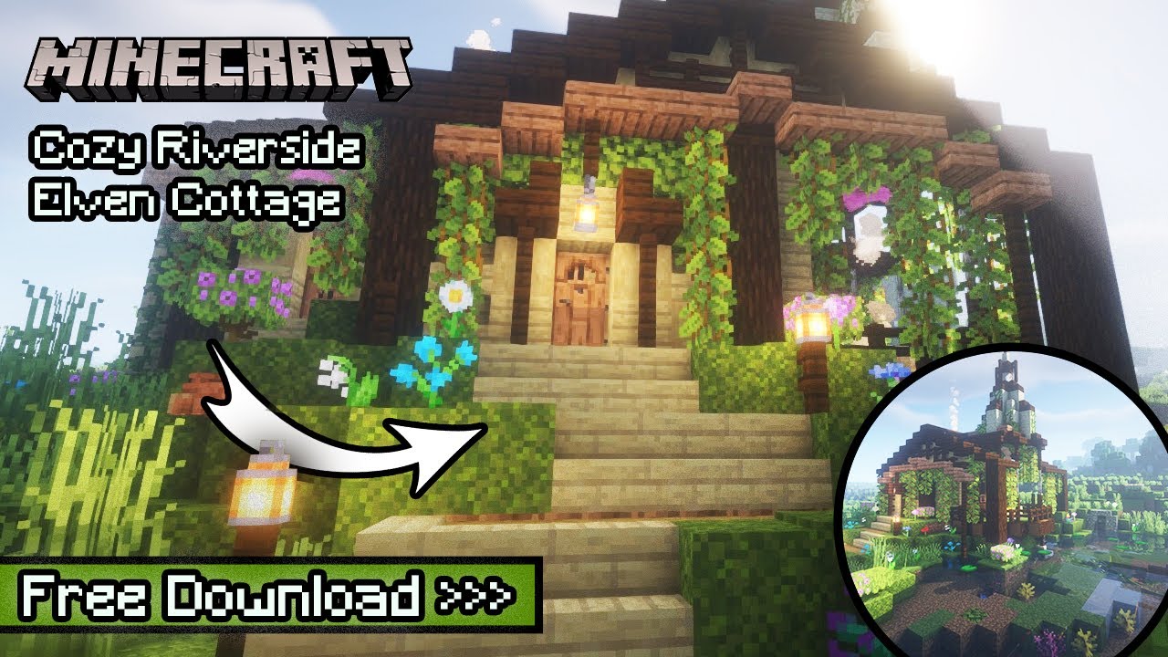 Minecraft | Cozy Riverside Elven Cottage | Timelapse and Immersive ...