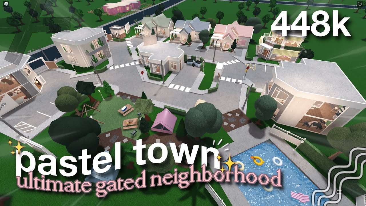 pastel town 🦋🌸 | 448k ~ bloxburg build 🫧 ️ - YouTube