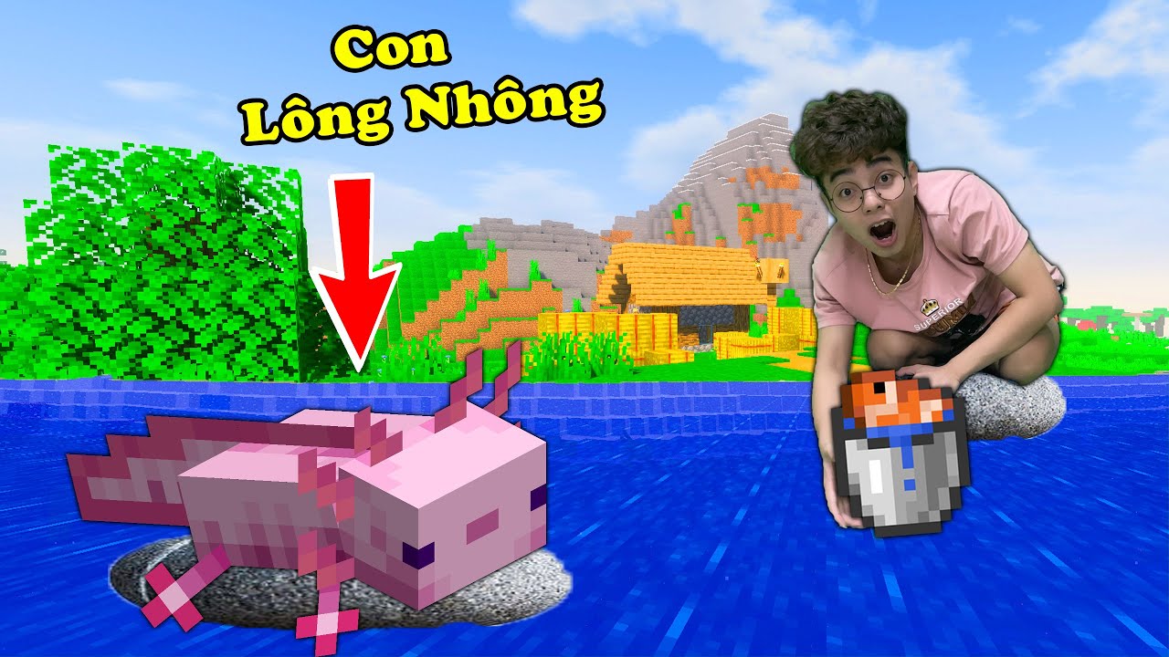 LẦN ĐẦU THẮNG TÊ TÊ NHÌN THẤY CON LÔNG NHÔNG AXOLOTL TRONG MINECRAFT ...