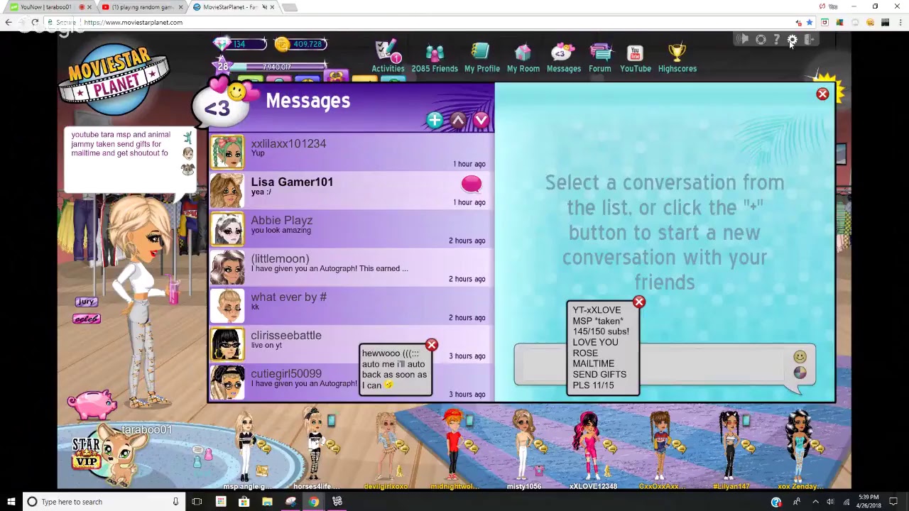 playing random games like msp and animal jam other games too - YouTube