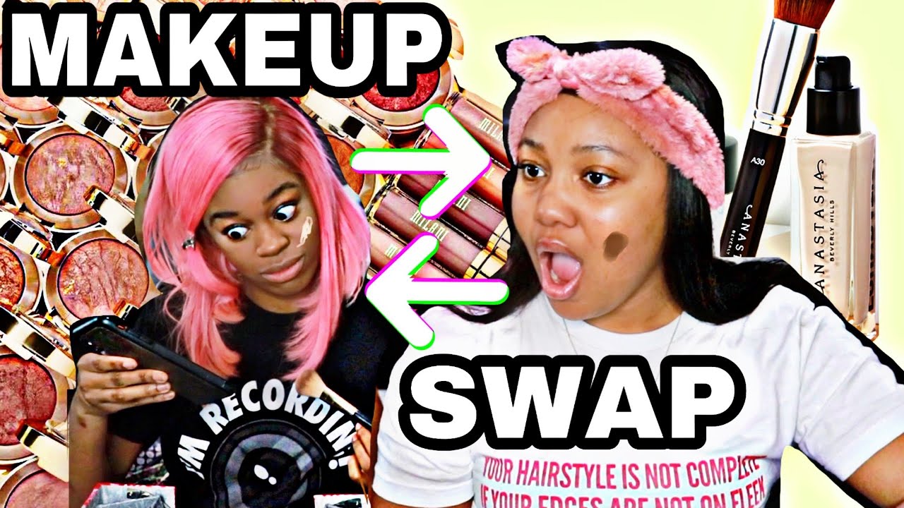 Sisters Swap Makeup Bags | Sisters Switch Makeup Routines - YouTube