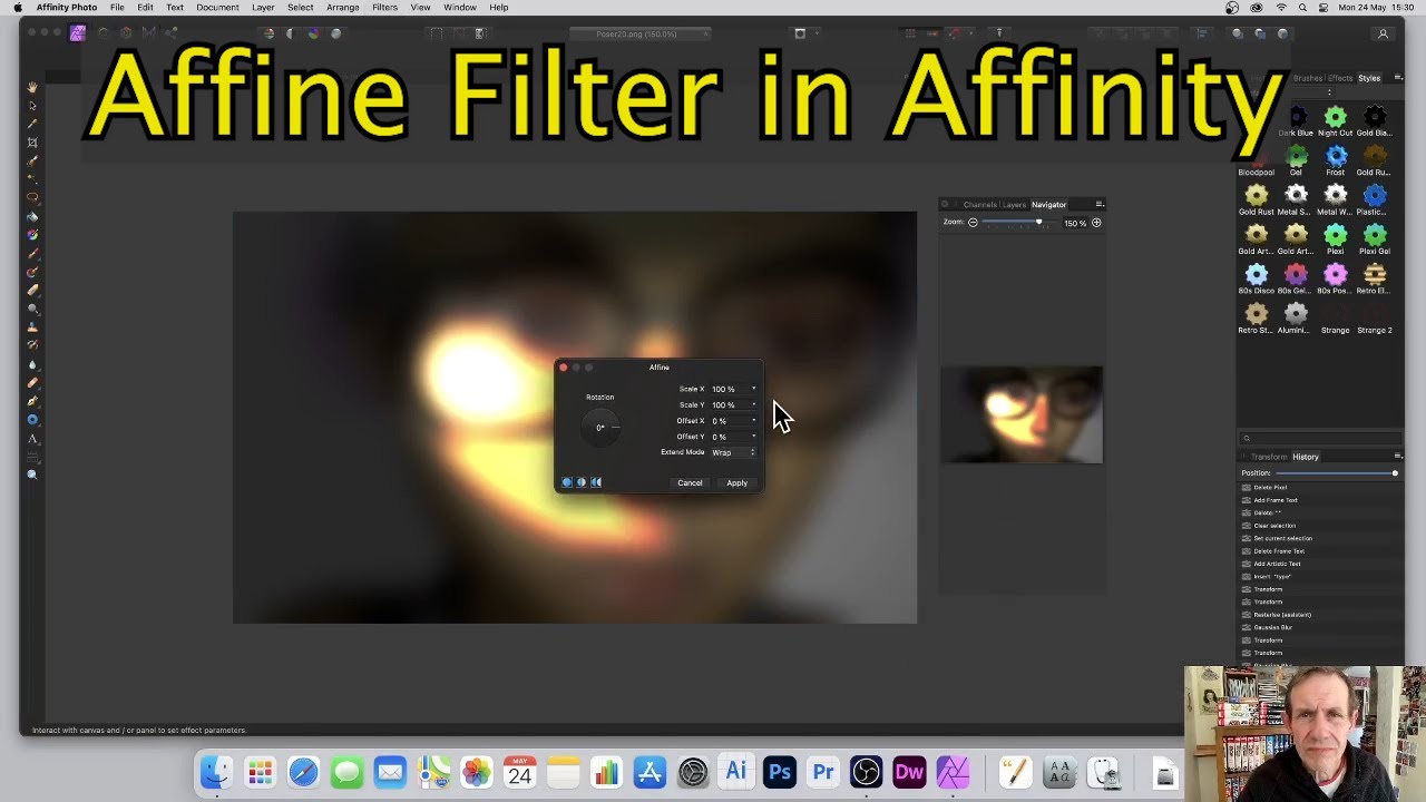 Affinity Photo : Affine Filter (Distort Menu) Transformations etc | How ...