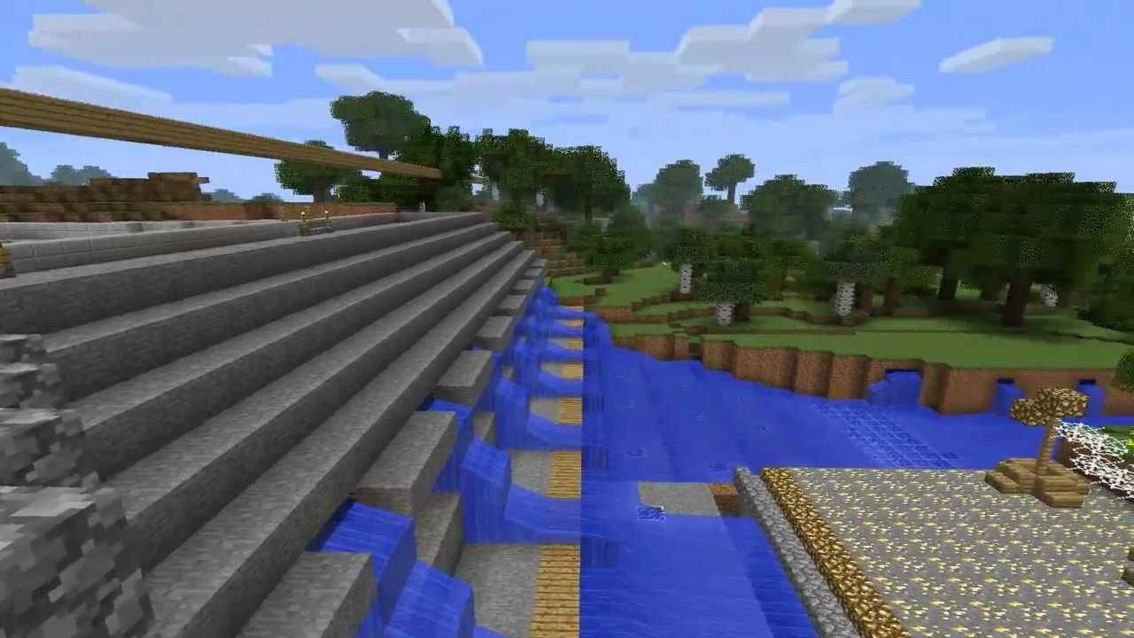 Minecraft working hydro-electric dam V1 - YouTube