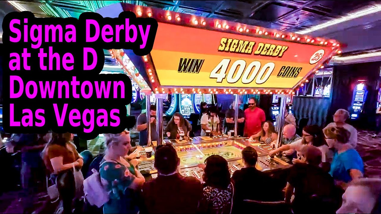 PLAYING SIGMA DERBY MECHANICAL HORSE RACING AT THE D DOWNTOWN LAS VEGAS ...