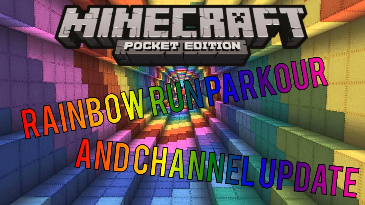Minecraft Pocket Edition Rainbow Run Parkour Map And Update! - YouTube