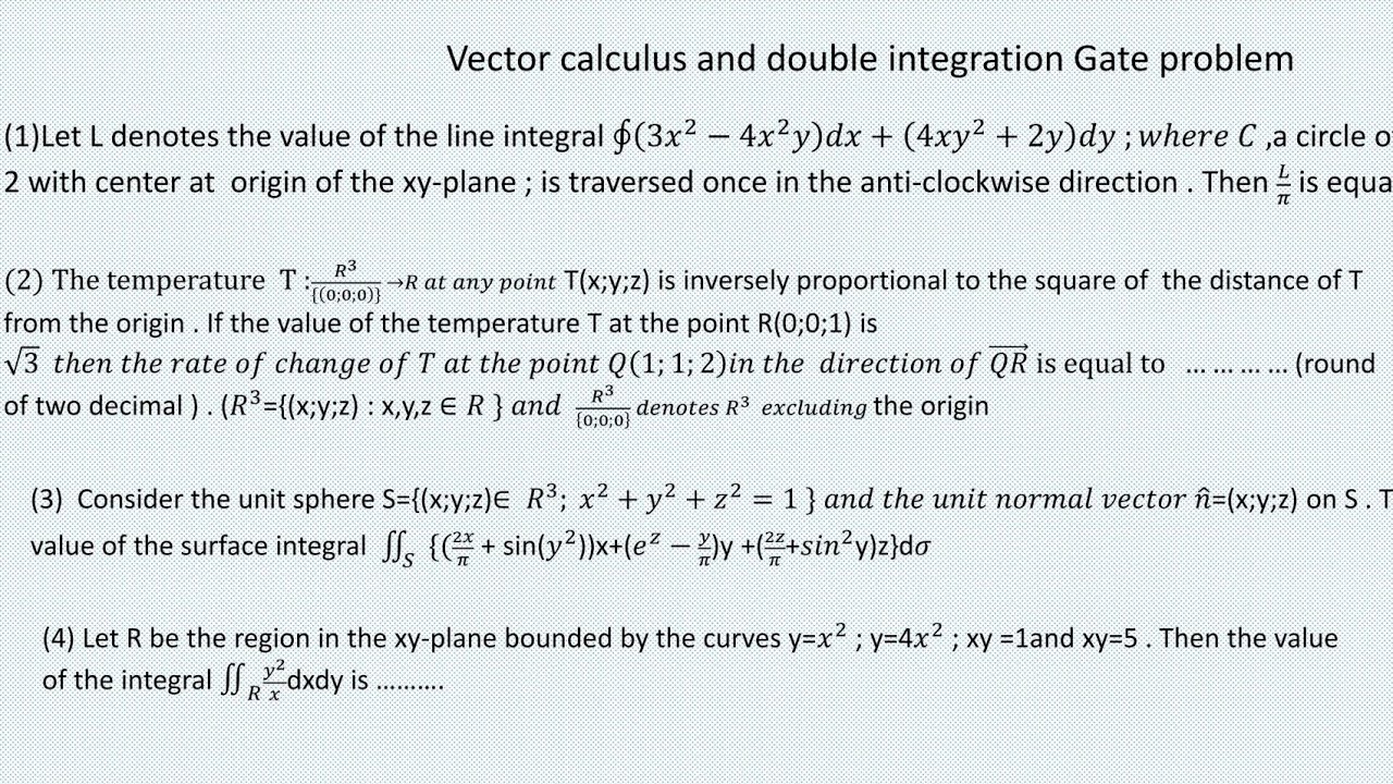 Vector calculus and double integral problem - YouTube