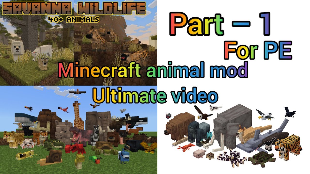 Minecraftpe animal addon ultimate video | ycreatures | Alex's mob ...
