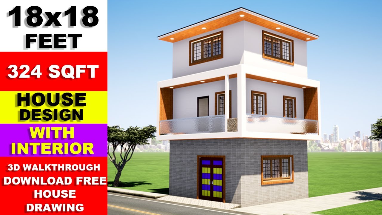 18 x 18 DUPLEX HOUSE DESIGN II 18 X 18 GHAR KA NAKSHA II 18X18 HOUSE ...