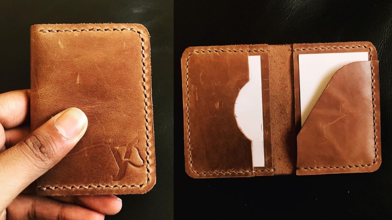 Making A Handmade Leather Card Holder Wallet – Tutorial – FREE Pattern ...