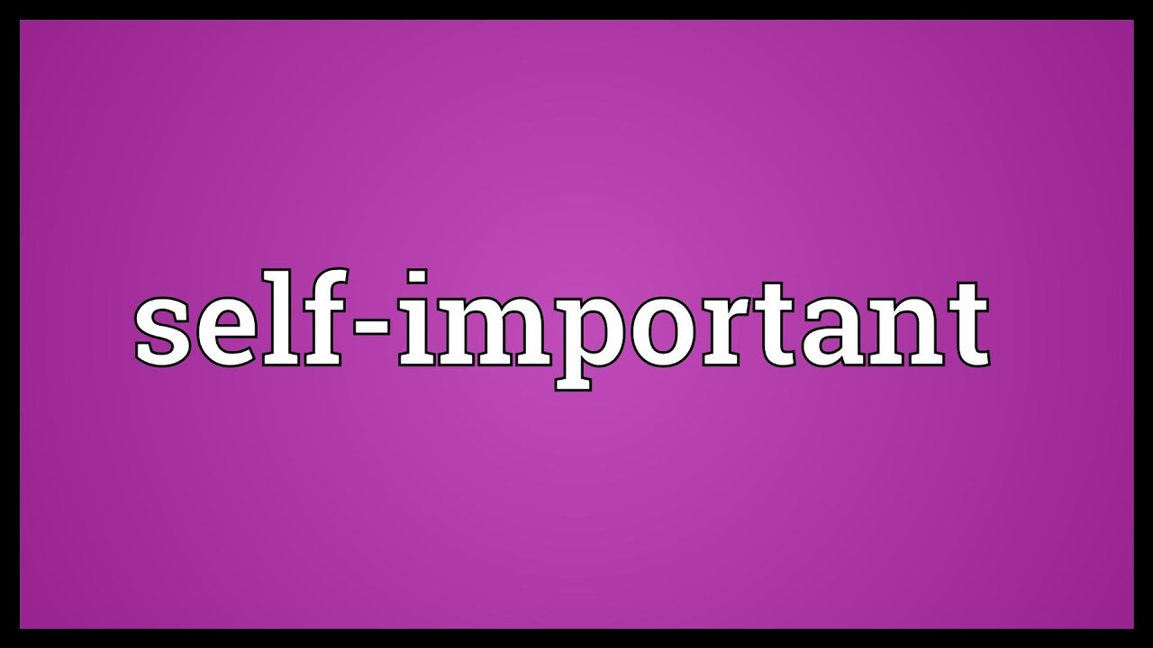 Self-important Meaning - YouTube