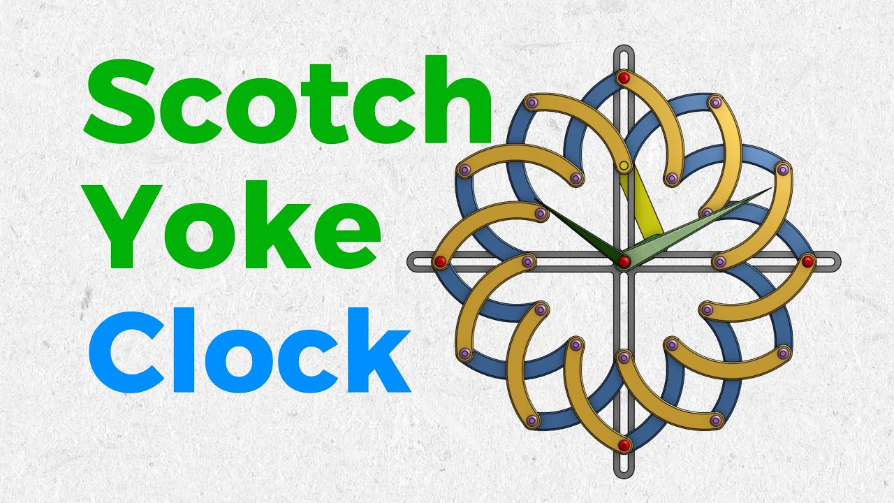 Scotch Yoke Clock | Mesmerizing Mechanical Motion in 3D Animation - YouTube