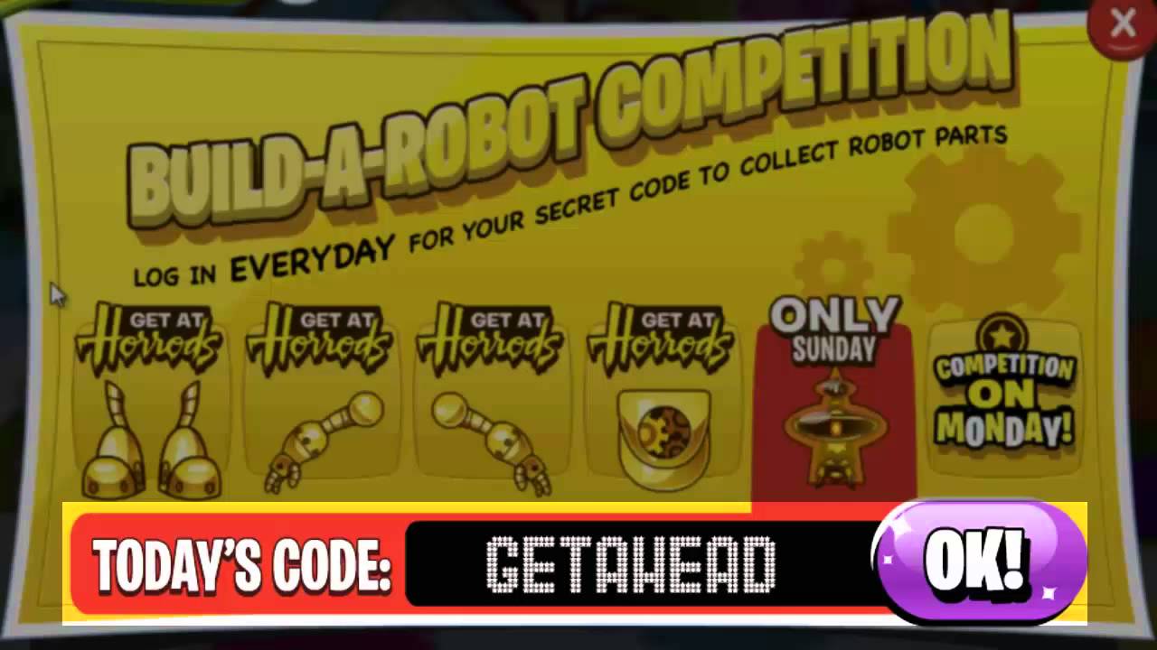 Moshi Monsters Codes: Build-A-Robot Competition - YouTube