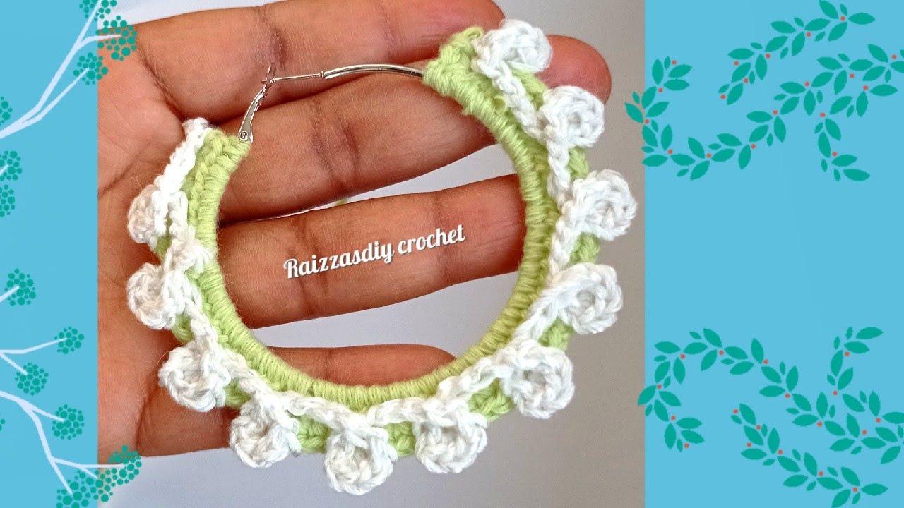Beautiful crochet hoop earrings tutorial - crochet earrings tutorial ...