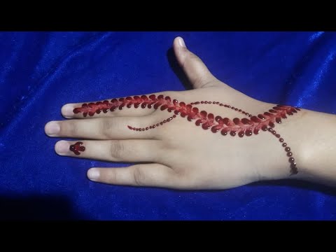Eazy mehanthi design||Simple mehandi design for back hand mailanji ...