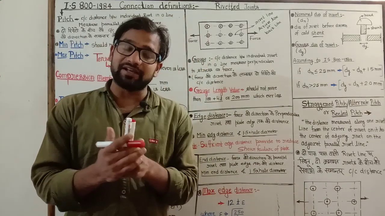 Design of steel structure ! Part 2 ! Rivetted joint ! Codal provision ...