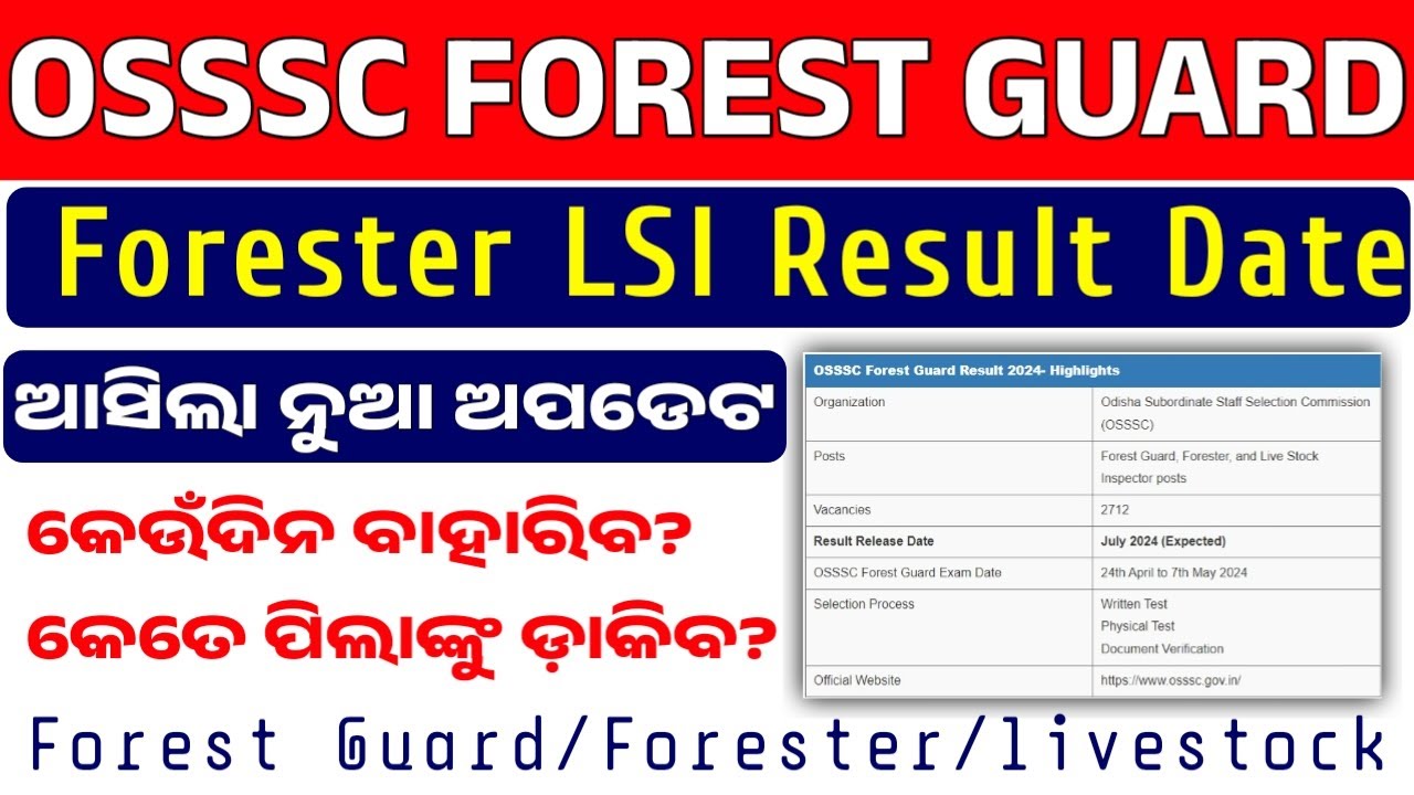 odisha forest guard result 2024 | osssc forest guard result 2024 ...