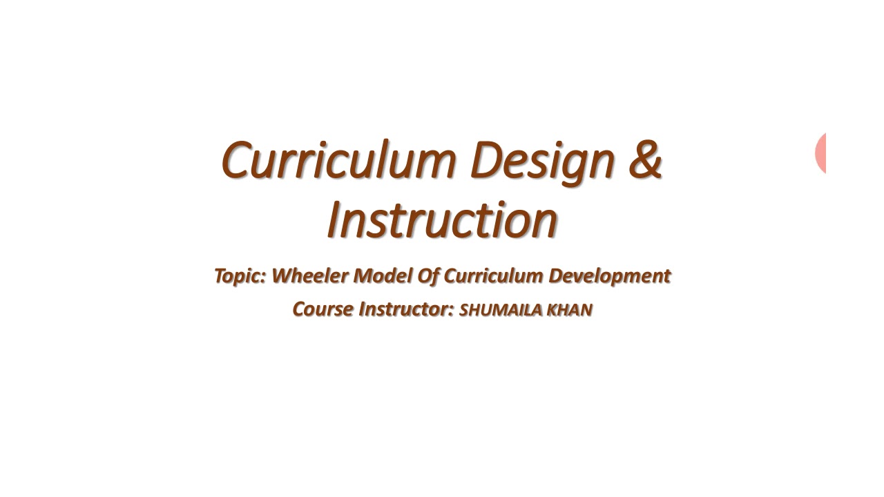 Wheeler model of curriculum development - YouTube