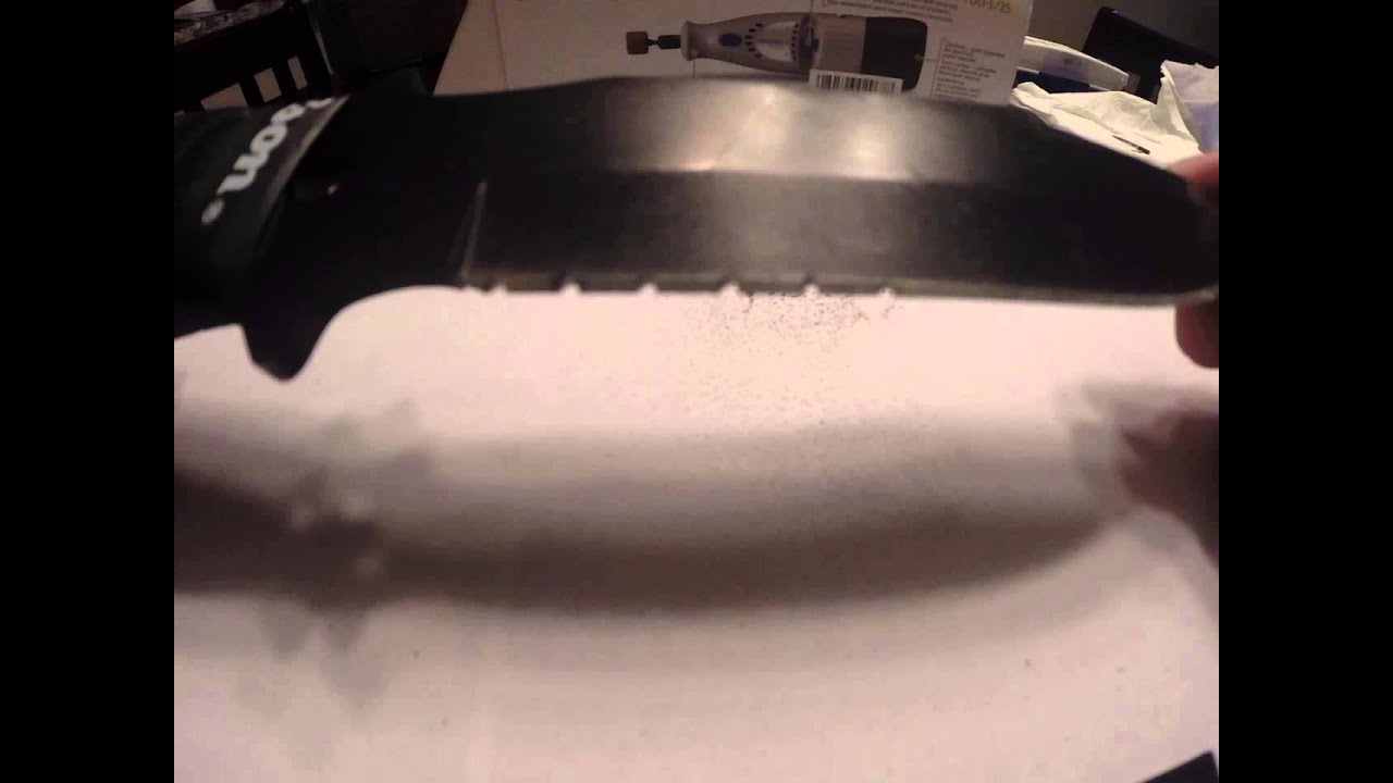 How to make serrations on a knife - YouTube