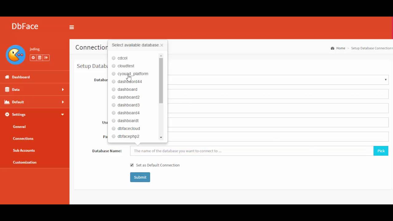 How to connect to MySQL in DbFace? - YouTube