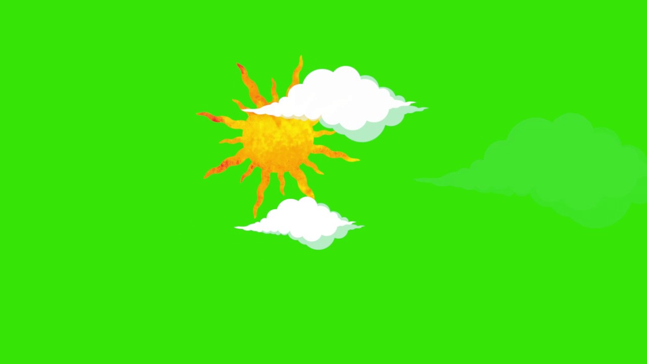 Sun and cloud cartoon green screen - YouTube