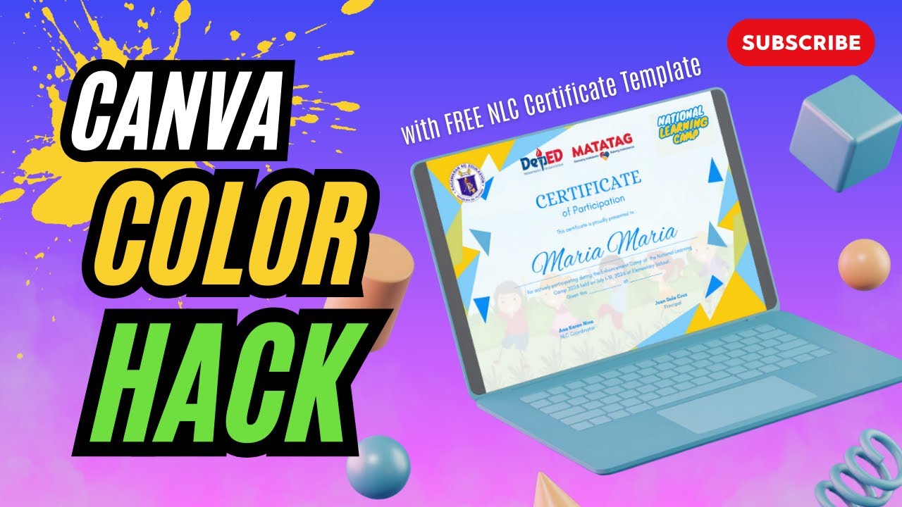 CANVA COLOR HACK with FREE NLC Certificate Template - YouTube