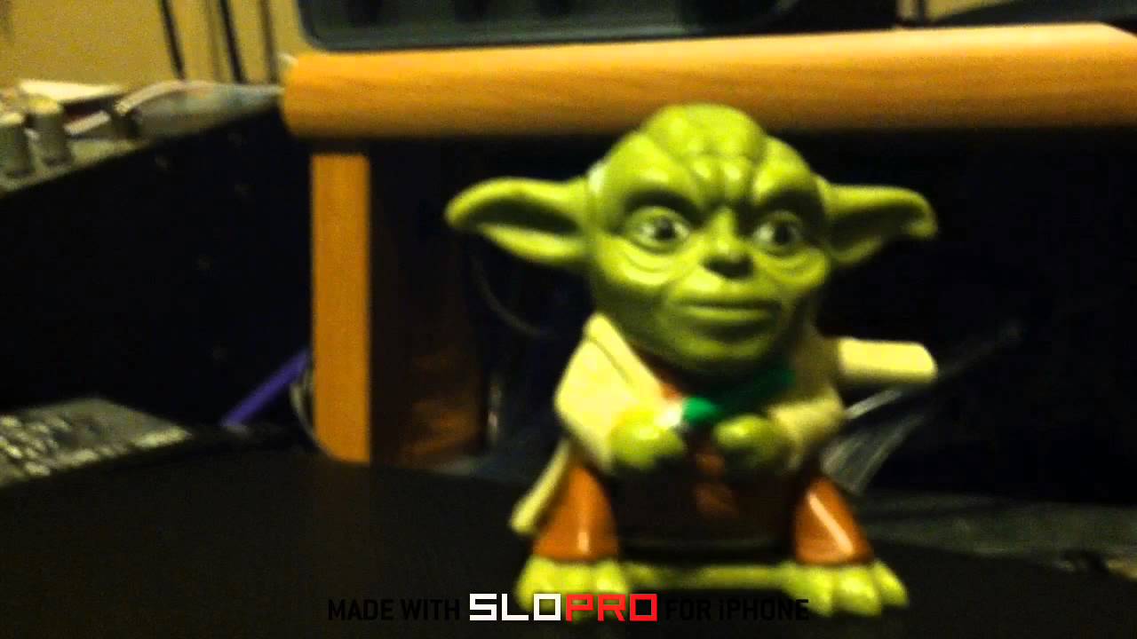 Yoda Wind Up Toy Back Flip Super Slow Motion - YouTube