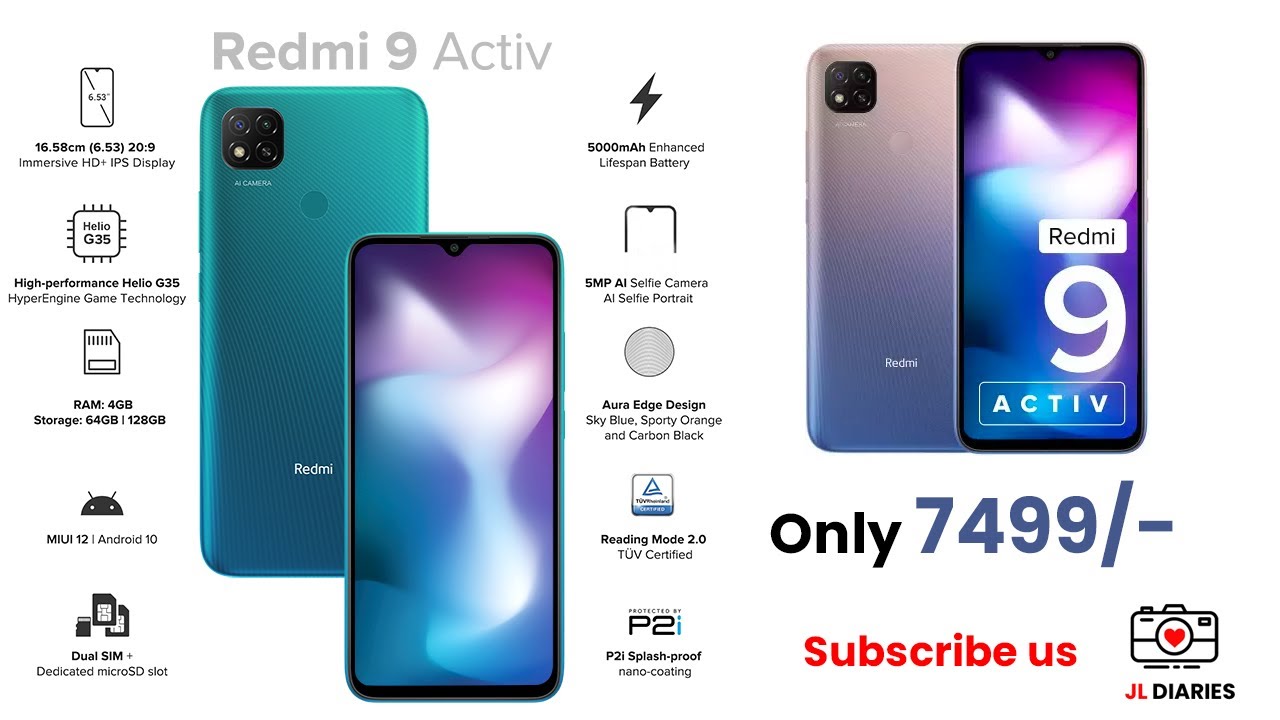 Redmi 9 active Unboxing video redmi 9 activ 4gb ram,64gb storage 7499 ...