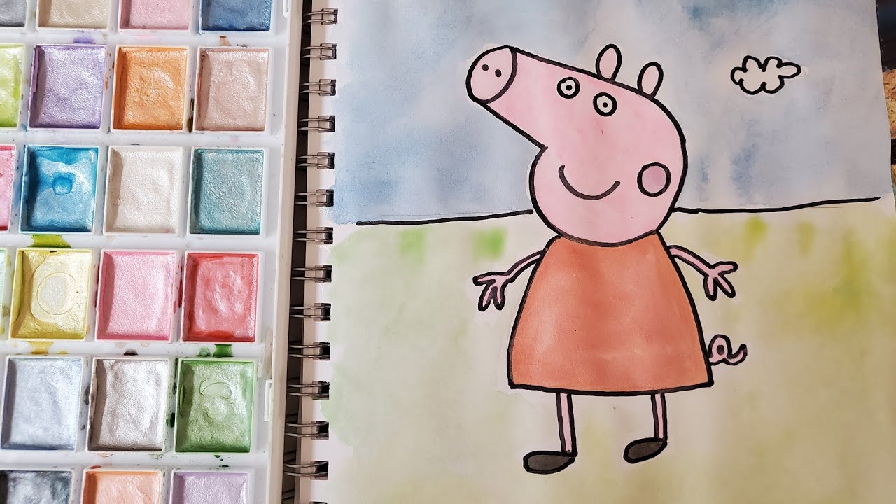 peppa pig painting | step by step painting | drawing for kids | kids ...