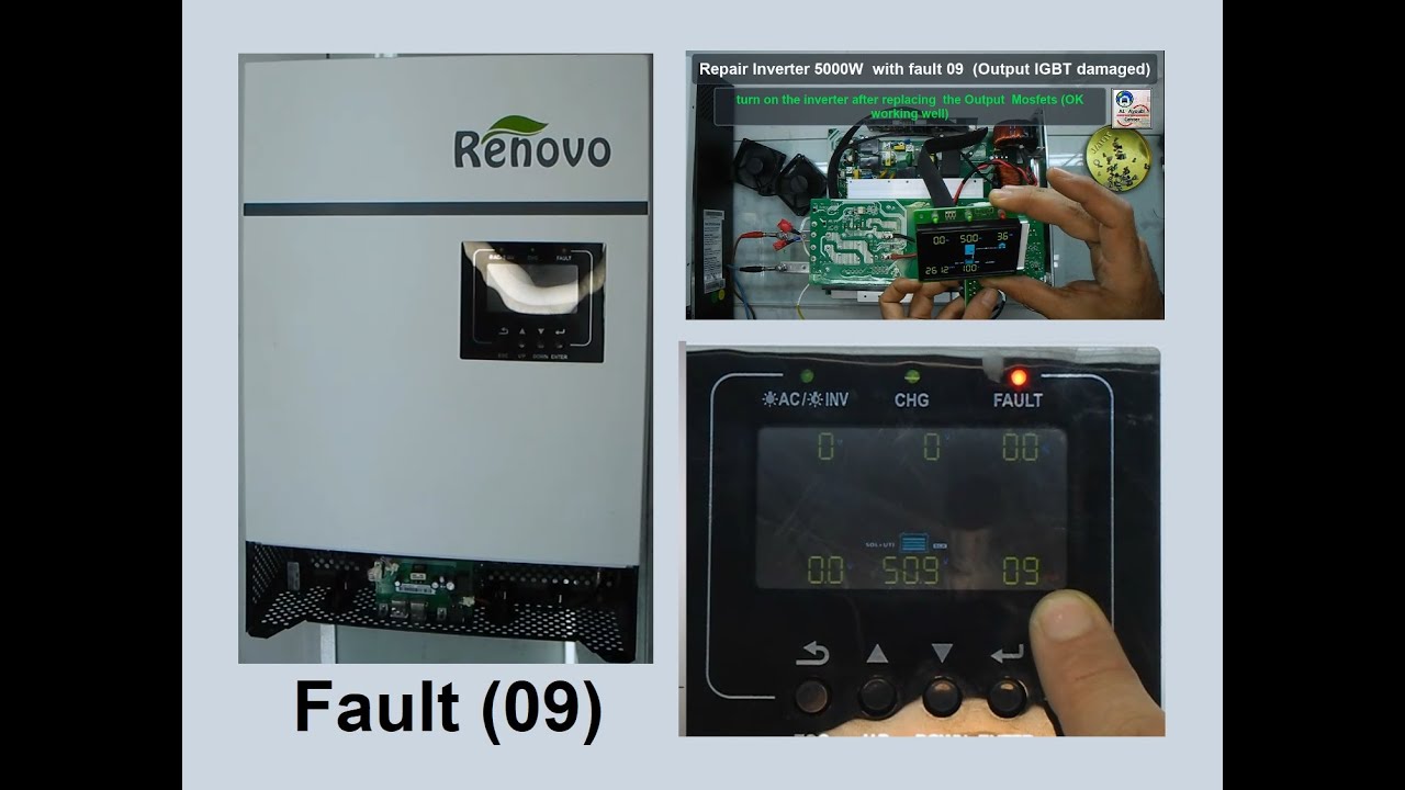 How to Repair Solar Inverter 5000W with short in output IGBT Fault code ...