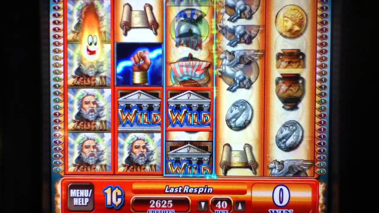 ZEUS II Penny Video Slot Machine with SUPER RESPINS Las Vegas Strip ...