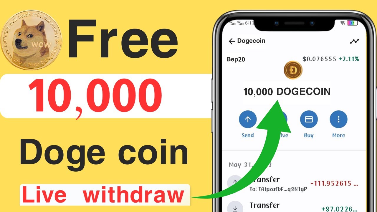 😱😱😱Free 10,0000 Dogecoin || instant Claim instant live withdrawal prove ...