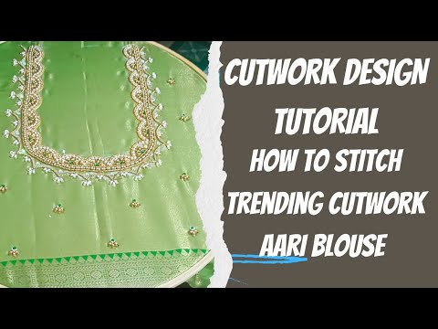 aari cutwork design | heavy cut work design tutorial | how to stitch ...