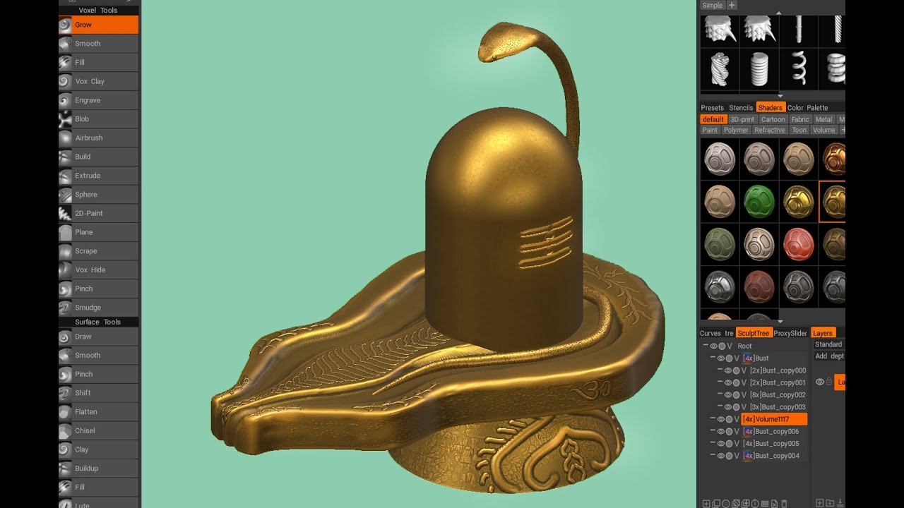 3D Modeling and Sculpting tutorial Making Golden SHIVLING (3DCoat ...