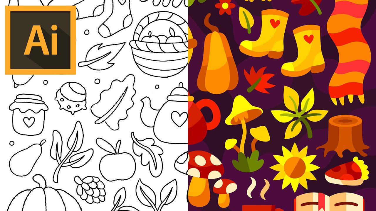 Bright Pattern In Adobe Illustrator / Vector Illustration / Speed Art ...