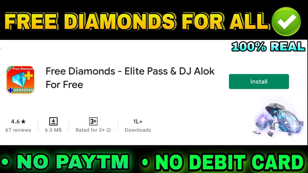 FREE DIAMONDS FOR ALL FREE FIRE PLAYERS || TOP 3 FREE DIAMONDS APPS ...